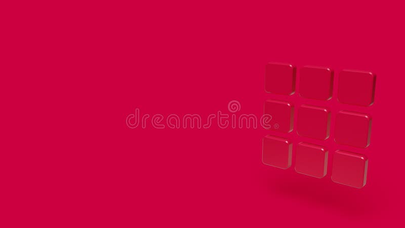 3D Icon of Menu with Red Background Stock Illustration - Illustration ...