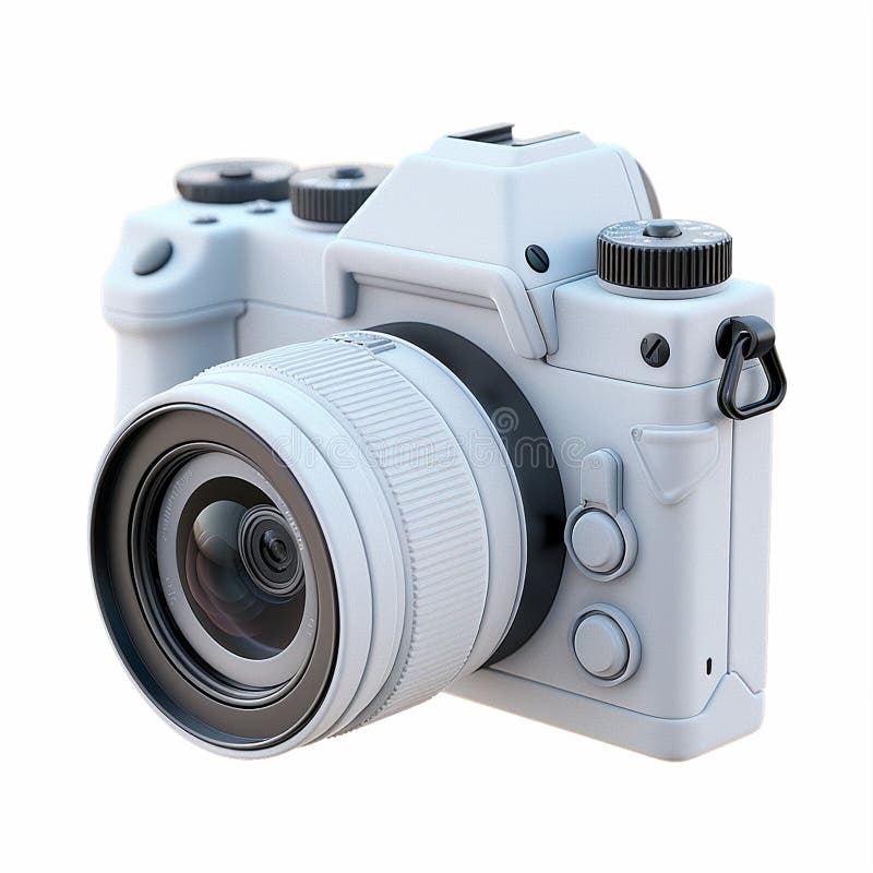 A 3D Icon of a Mirrorless Camera with a White Background Stock ...