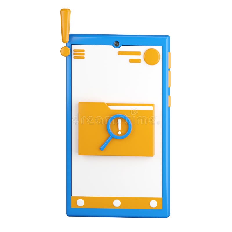 3d Icon. Mobile Phone Icon with File Search on Display Stock ...