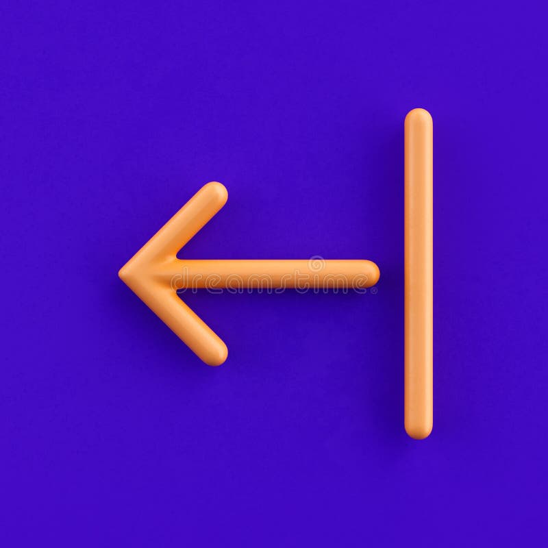 3d Icon Move Left, Outline Yellow Arrow Icon, Direction Symbol, 3d ...