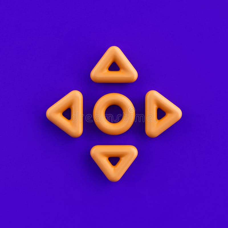 3d Icon Move , Outline Yellow Arrow Icon, Direction Symbol, 3d ...