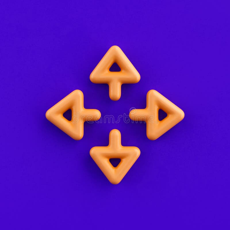 3d Icon Move , Outline Yellow Arrow Icon, Direction Symbol, 3d ...