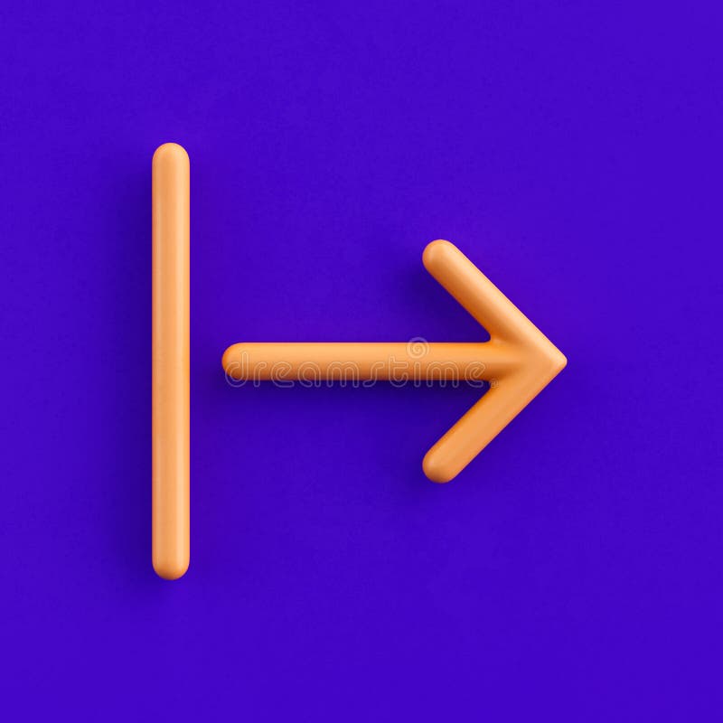 3d Icon Move Right, Outline Yellow Arrow Icon, Direction Symbol, 3d ...