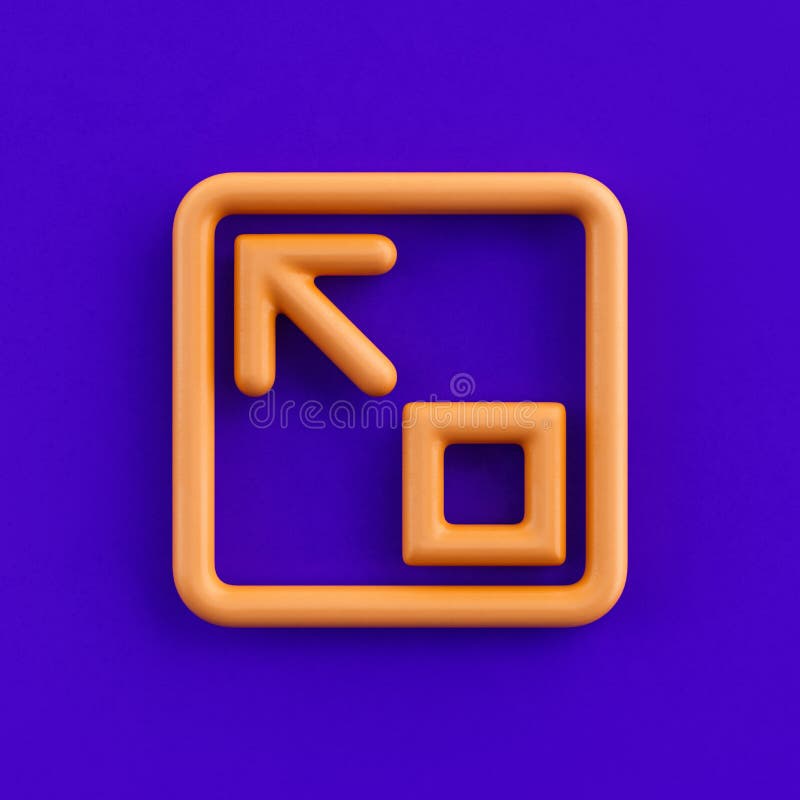 3d Icon Move Up Left, Outline Yellow Arrow Icon, Direction Symbol, 3d ...