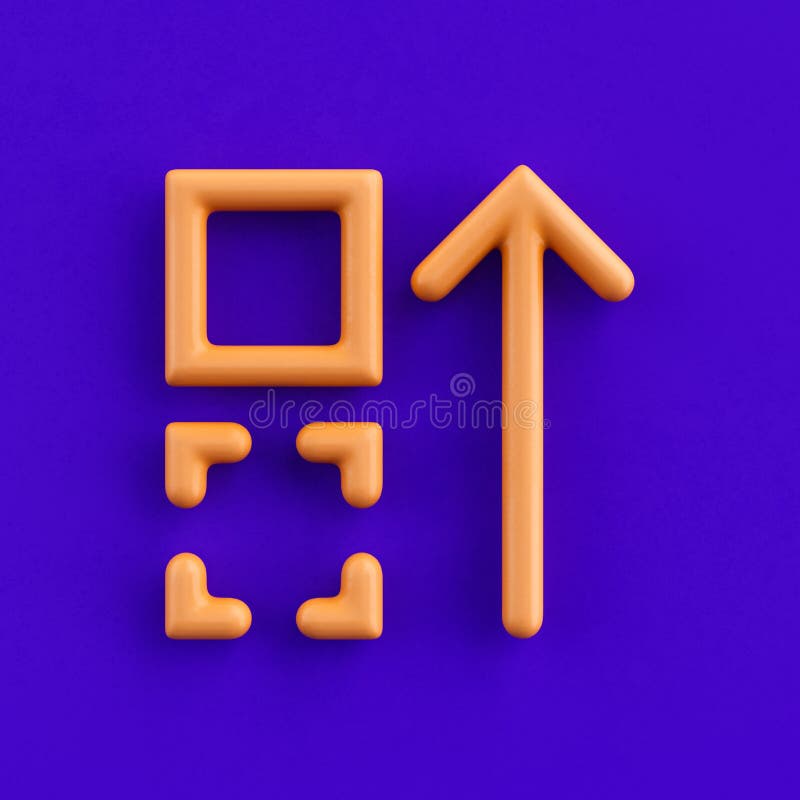 3d Icon Move Up , Outline Yellow Arrow Icon, Direction Symbol, 3d ...