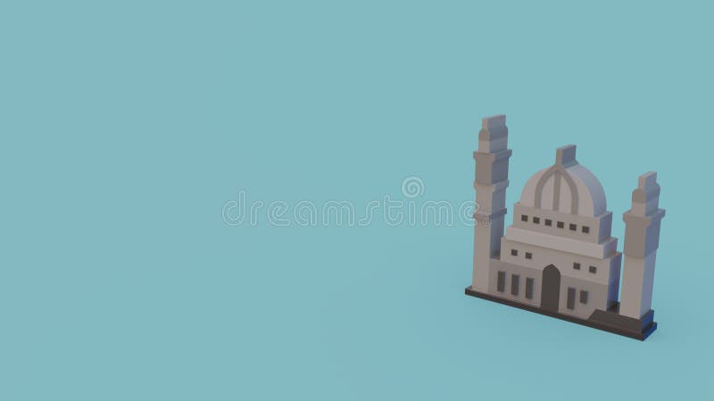 3d icon of muscat mosque stock illustration. Illustration of background ...