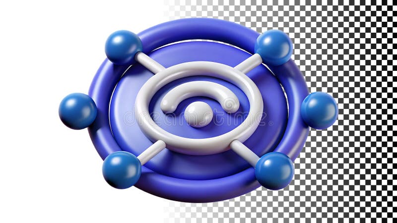 Network Symbol Icon, Connection and Technology in 3D Design Png ...