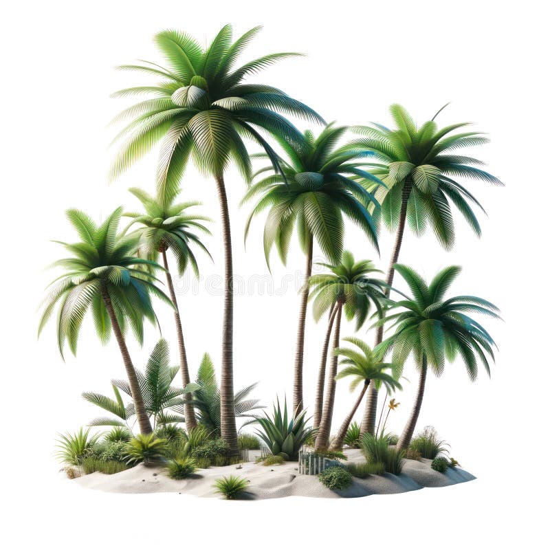 3d Icon Palm Trees on Transparent Background Stock Photo - Image of ...