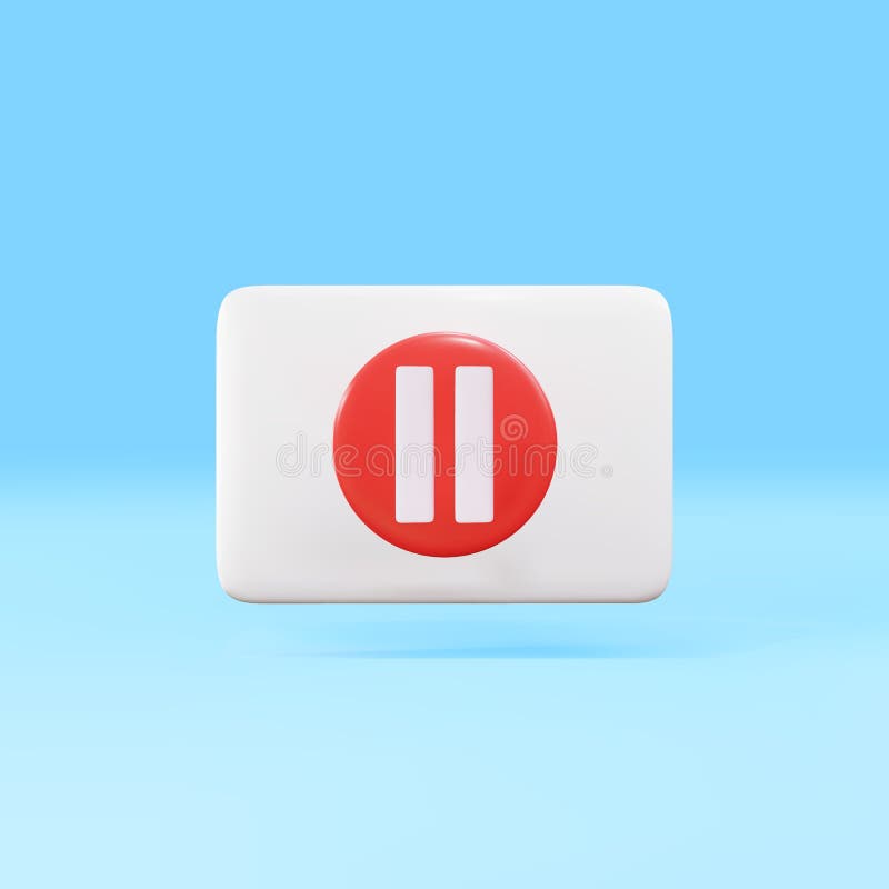 3d Icon Pause on Blue Background. Vector Illustration Stock Vector ...