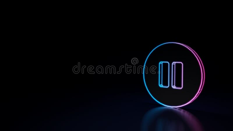 3d icon of pause stock illustration. Illustration of glow - 142125061