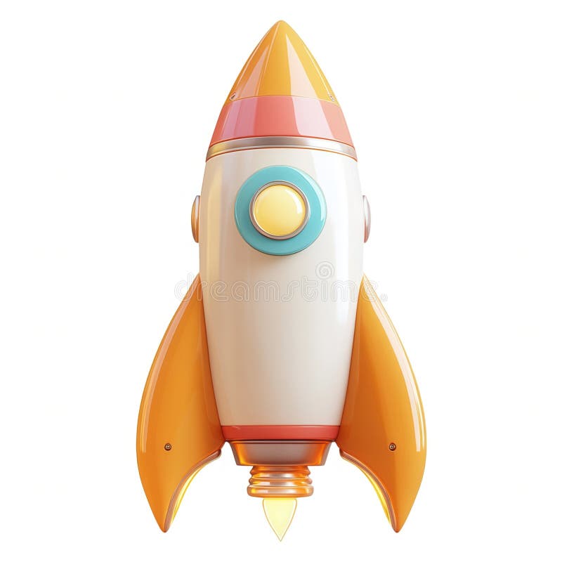 3d Icon Pink Orange Rocket Soaring Across Transparent Background ...