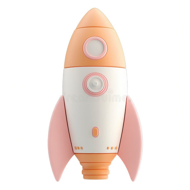 3d Icon Pink Transparent Rocket Soaring Across Orange Background ...