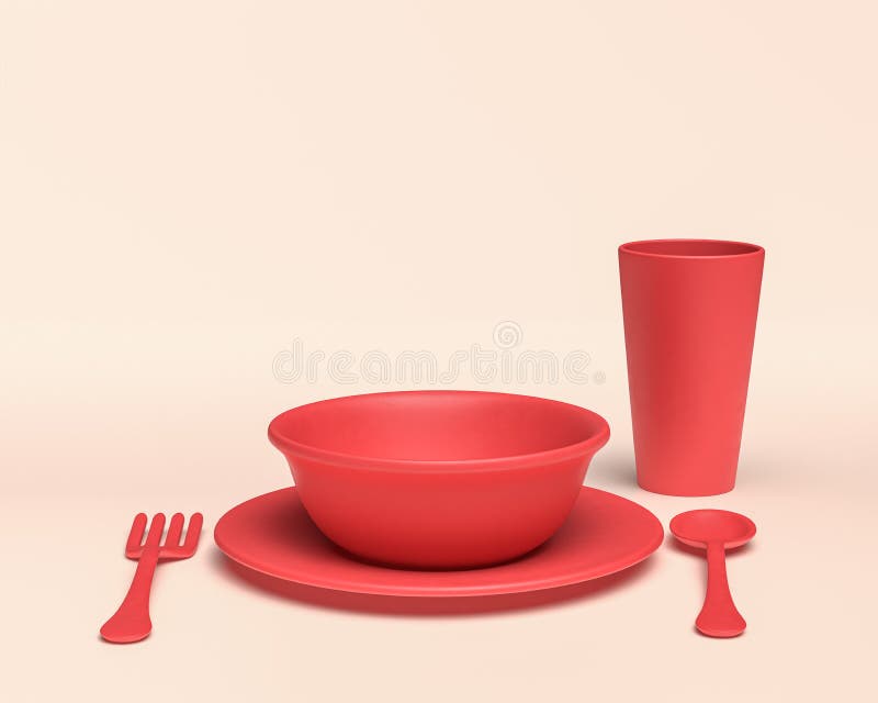 Plastic Fork Spoon Color Flat Stock Illustrations – 161 Plastic Fork ...