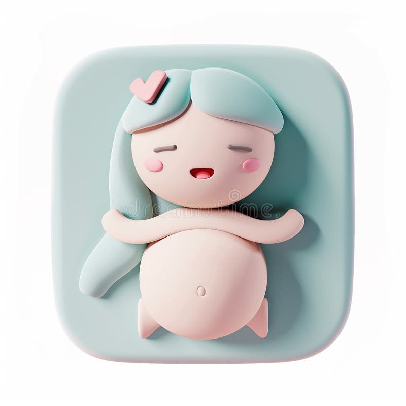 3D Icon of a Pregnant Woman on a White Background Stock Illustration ...