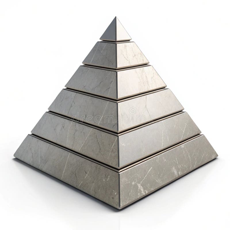 Pyramid Chart with Assorted Colors Isolated on White Background Stock ...