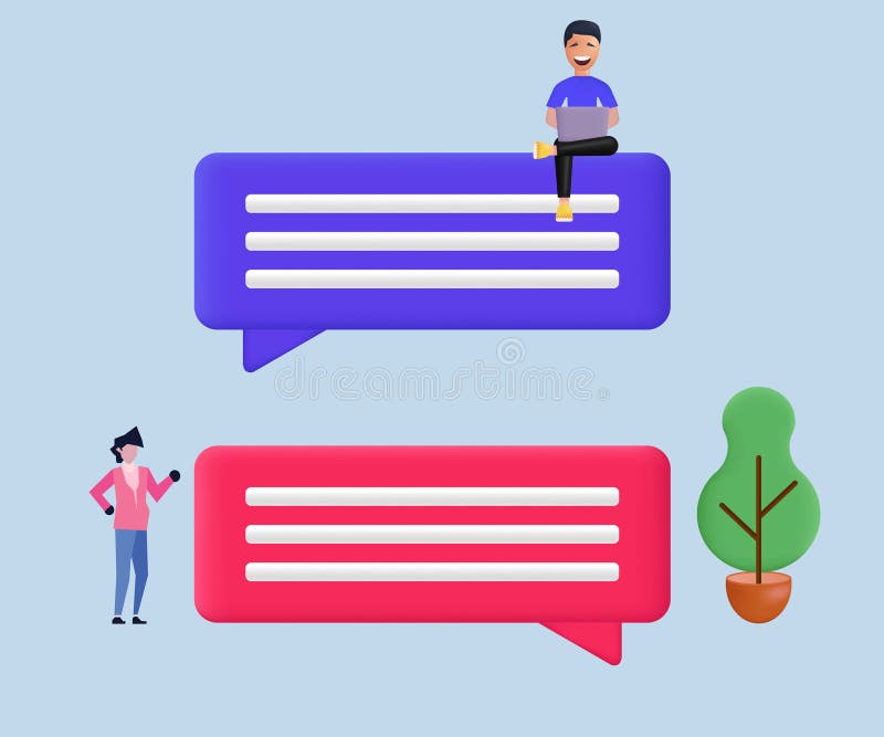 3d Icon Realistic Chat Bubble Talk Dialogue Messenger Vector Design ...