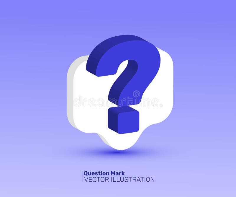 3d Icon Realistic Question Mark Sign Ask New Concept Vector Design ...