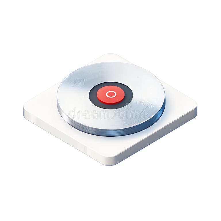 3D Icon, Record Button a Red Circle, Symbolizing Recording in Progress ...