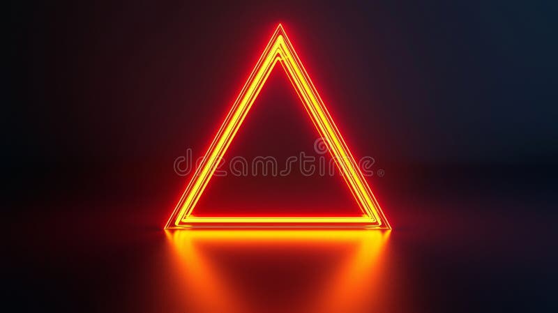 In 3D, an Icon of a Red Danger Warning Triangle is Presented ...