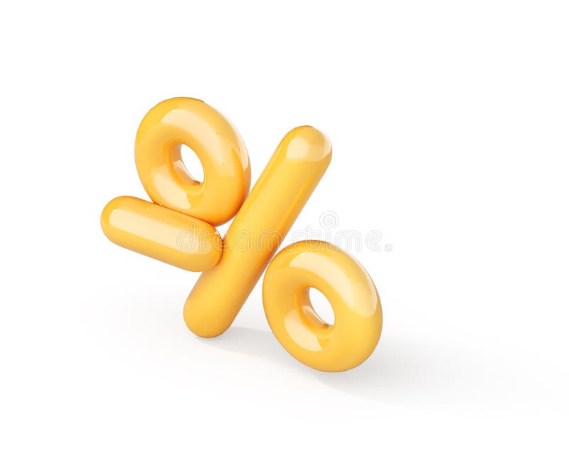 3d Icon of Red Percent on a White Background. Stock Illustration ...