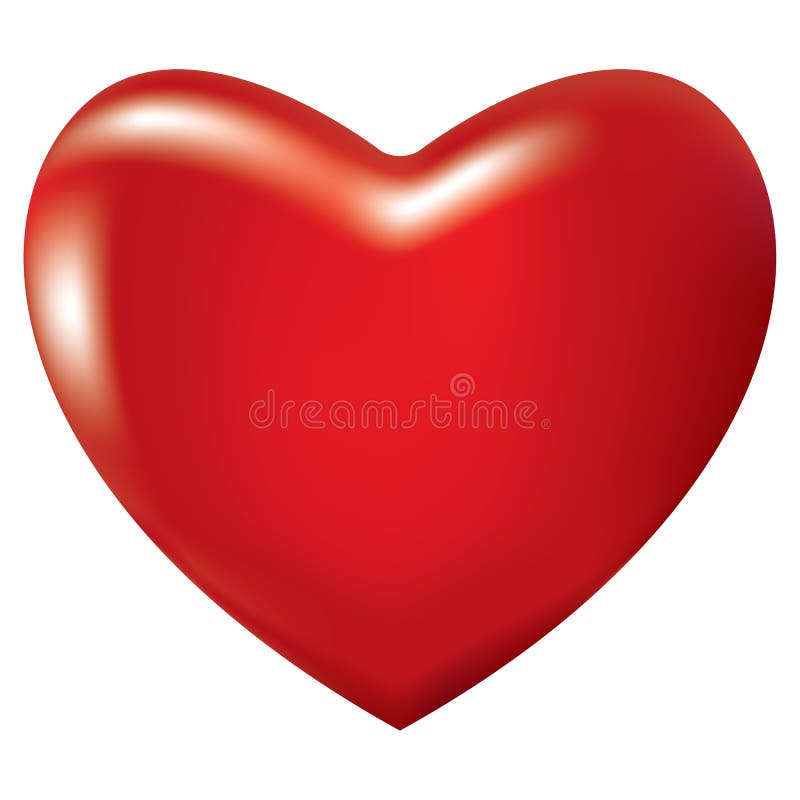 3D Icon of Red Shiny Heart. Stock Vector - Illustration of happy ...
