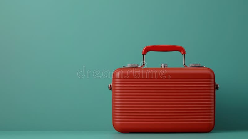 3D Icon of a Red Toolbox on a Smooth Aqua Background for Engineering ...