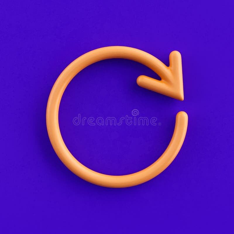 3d Icon Refresh, Outline Yellow Arrow Icon, Direction Symbol, 3d ...