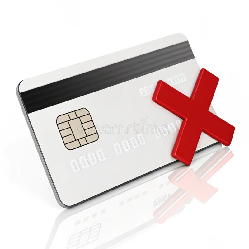 3D Icon of Rejected Payment or Stock Illustration - Illustration of ...
