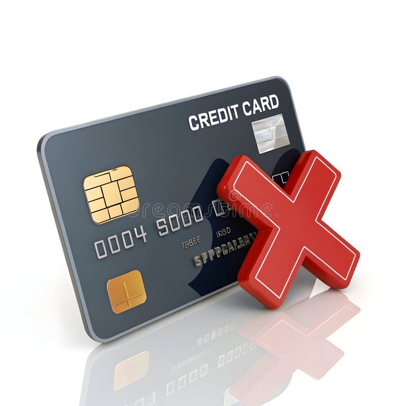 3D Icon of Rejected Payment or Transaction Isolated on White Background ...