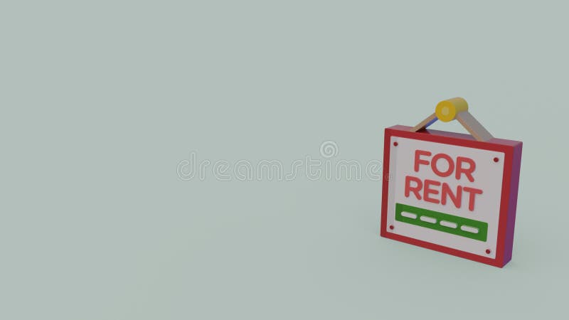 Rent Board Sign Isometric Icon. 3d Line Art Technical Drawing. Editable ...