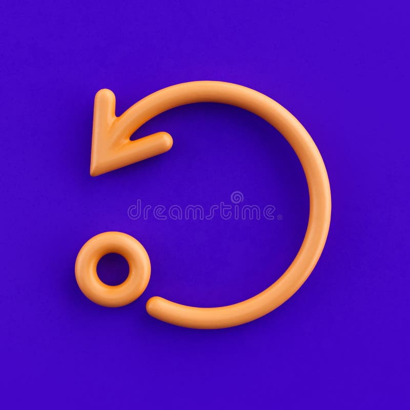 3d Icon Repeat Cycle, Outline Yellow Arrow Icon, Direction Symbol, 3d ...