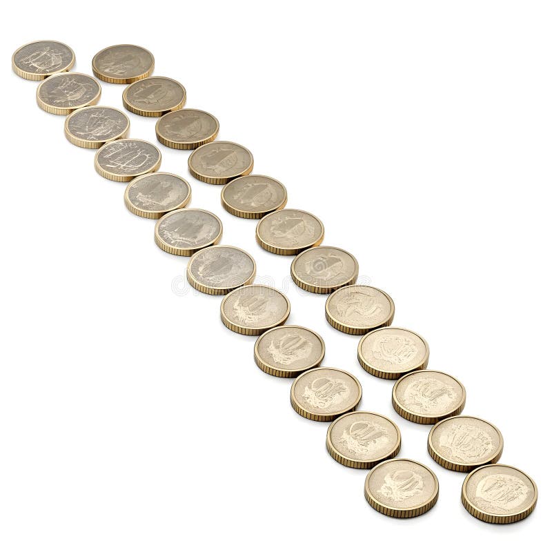 3D coins decrease stock illustration. Illustration of financialloss - 367956049