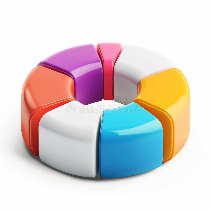 3D Icon Representing Financial Asset Allocation on a White Background ...