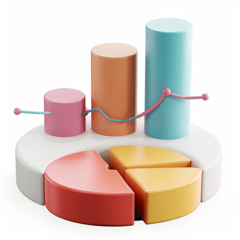 3D Icon Representing Financial Asset Allocation on a White Background ...