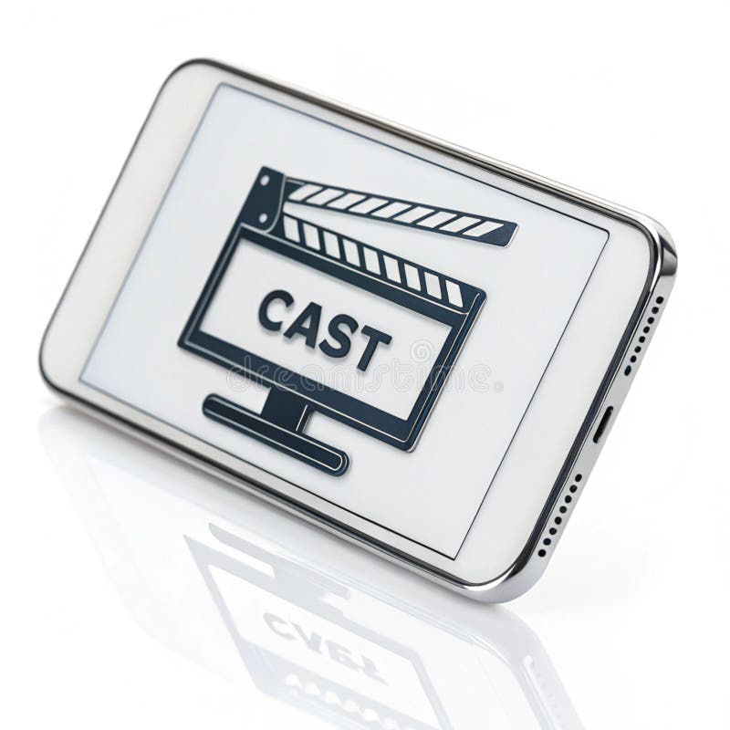 Screen Cast 3D Icon stock illustration. Illustration of online - 368033623