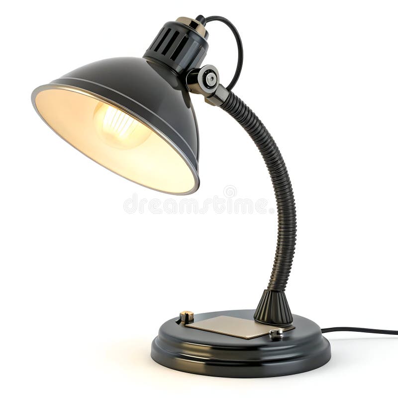 Study Lamp 3D Icon, Reading Light Symbol Isolated on White Background ...