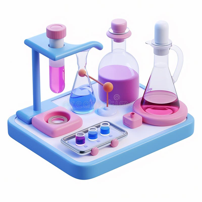 3D Icon Represents Healthcare Laboratory on White Background Stock ...