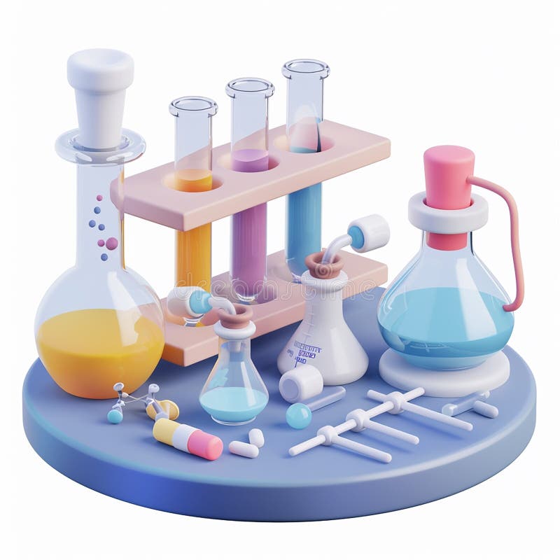 3D Icon Represents Healthcare Laboratory on White Background Stock ...