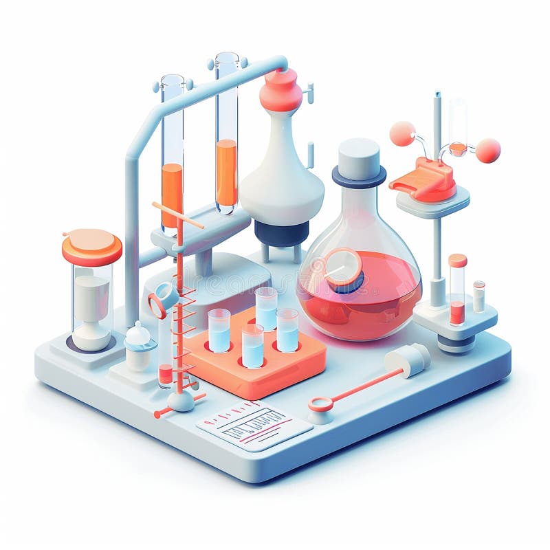 3D Icon Represents Healthcare Laboratory on White Background Stock ...