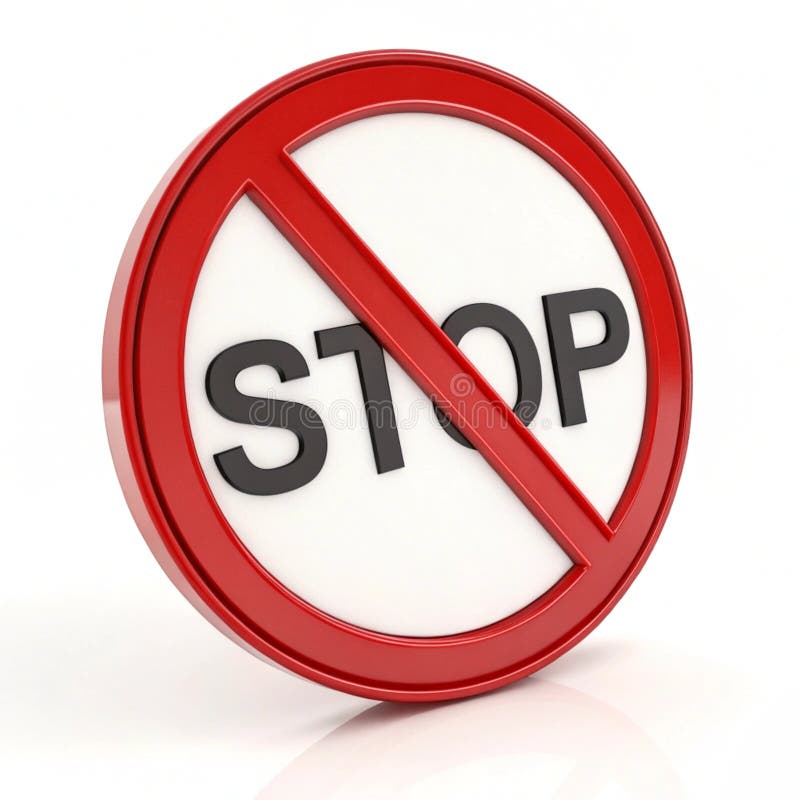 Restricted Icon Stop Symbol 3D Illustration Isolated on White ...