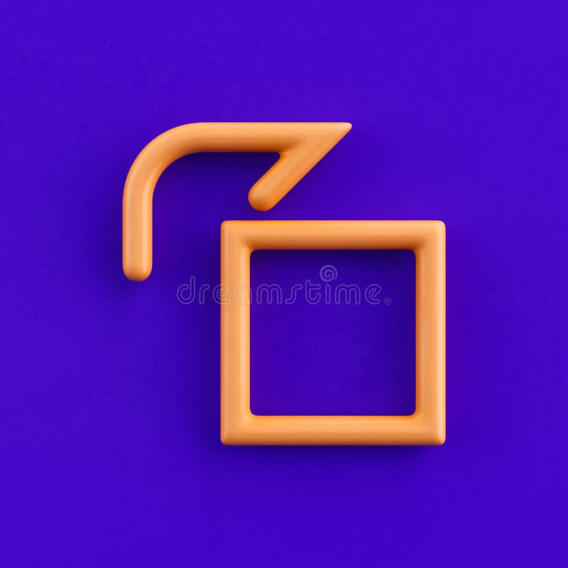 3d Icon Rotate Right, Outline Yellow Arrow Icon, Direction Symbol, 3d ...