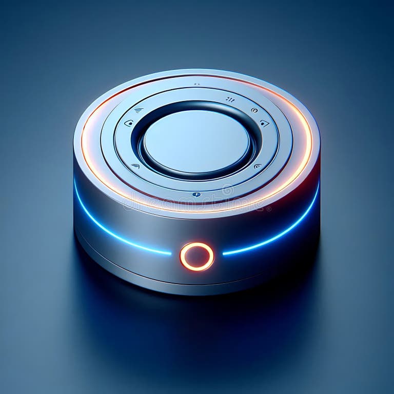 3D Icon of Rounded Smart Home Speaker Hub with Light Ring Stock ...