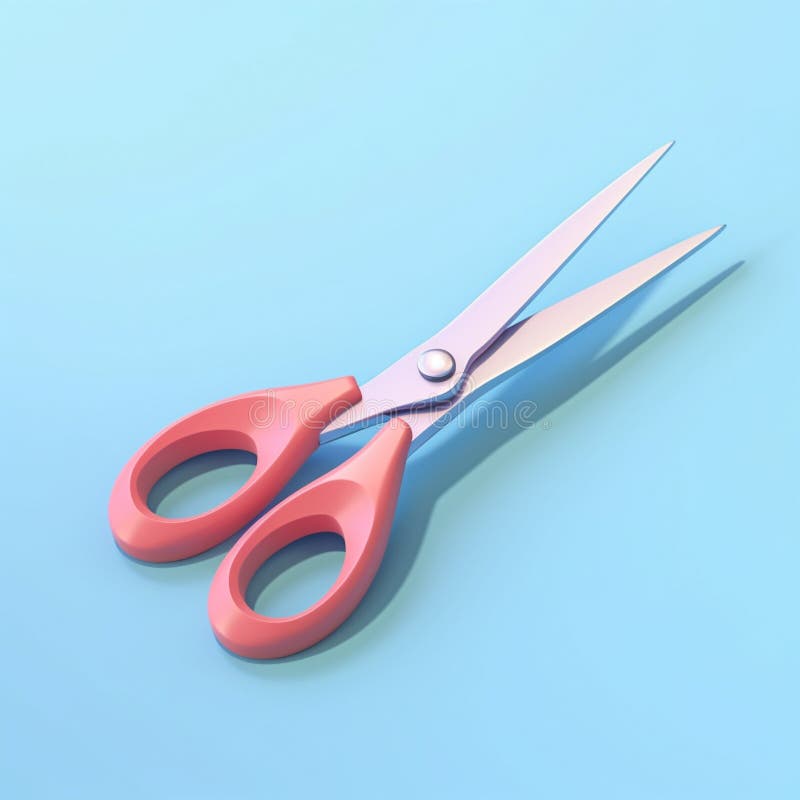 3D Icon of Scissor on Sky Blue Background Generative AI Stock ...