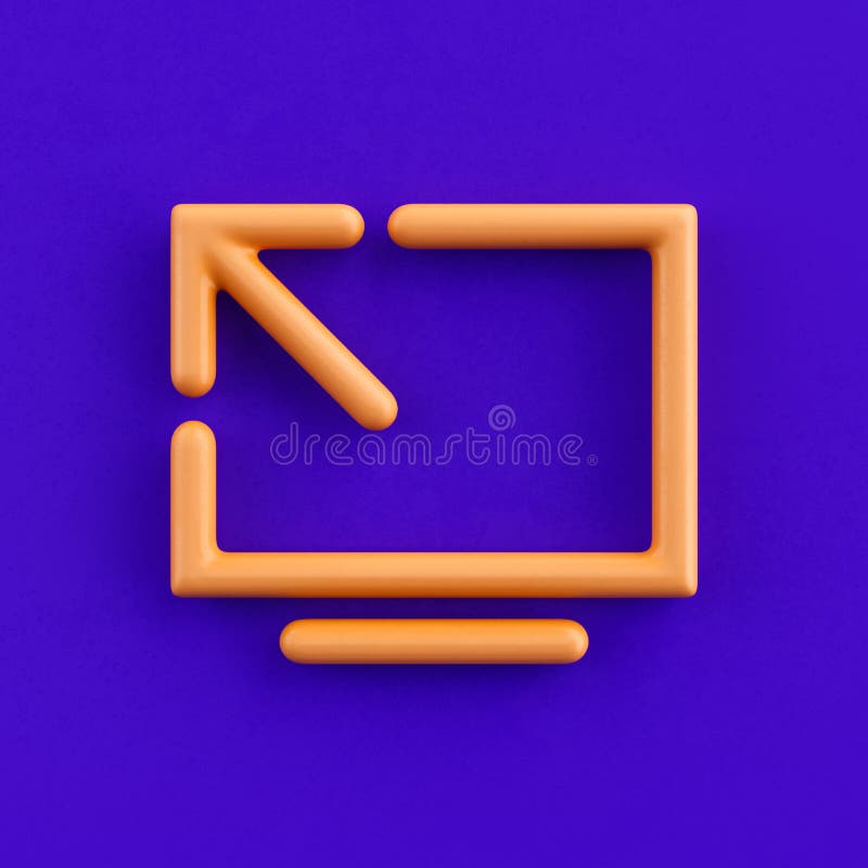 3d Icon Screen Sharing , Outline Yellow Arrow Icon, Direction Symbol ...