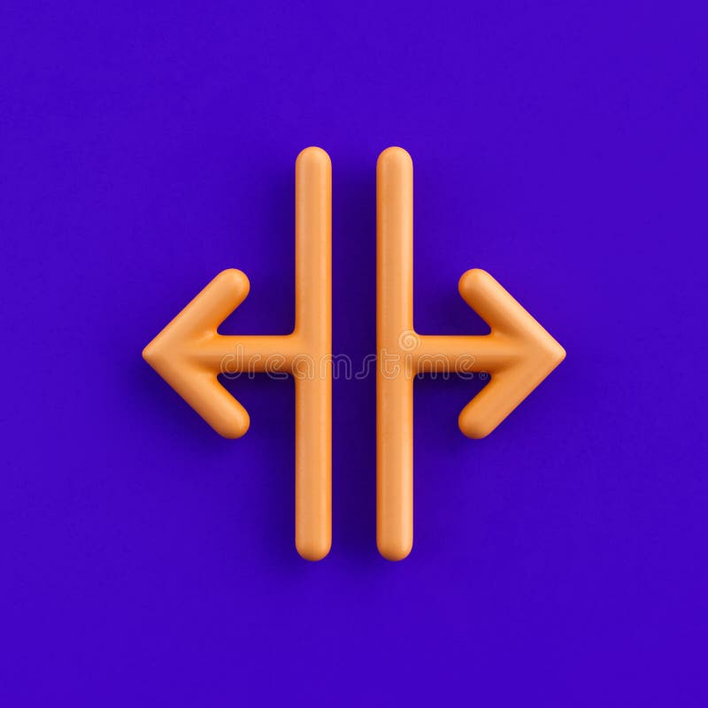 3d Icon Separate , Outline Yellow Arrow Icon, Direction Symbol, 3d ...