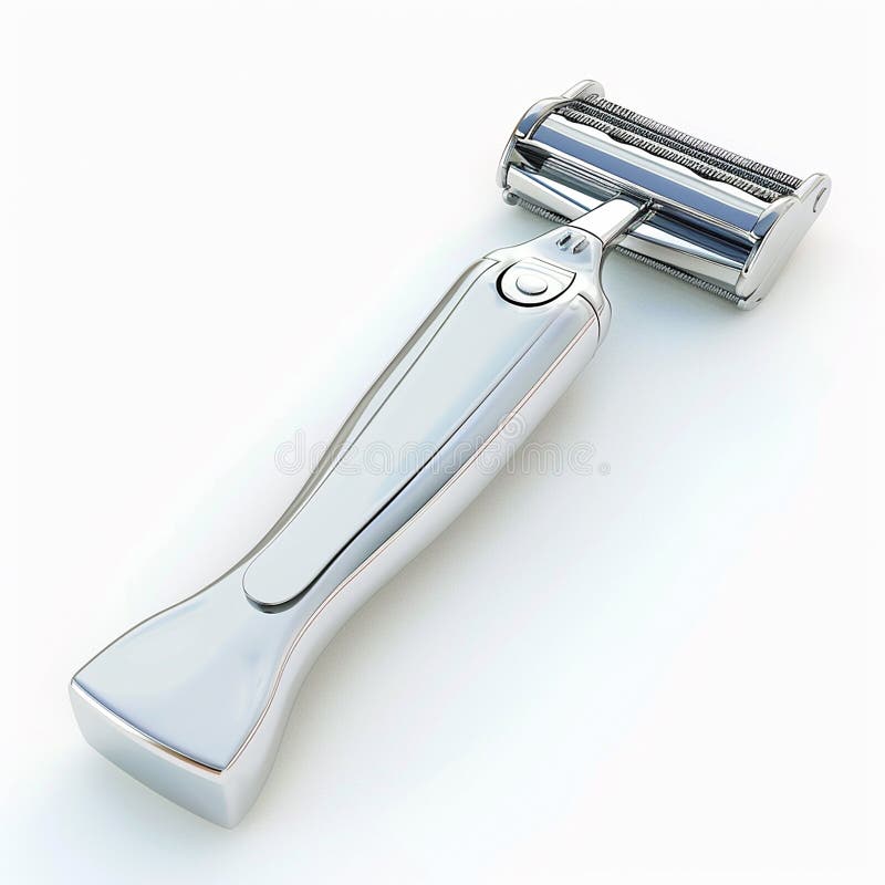 A 3D Icon of a Shaving Razor with a White Background Stock Illustration ...