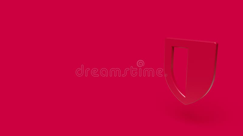 3D Icon of Shield with Red Background Stock Illustration - Illustration ...