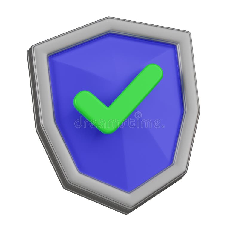 Verified Security Shield 3D Icon Stock Photo - Illustration of shield ...