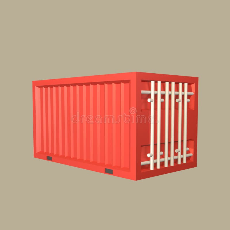 3D Icon Shipping Container Rendered Isolated on the Colored Background ...