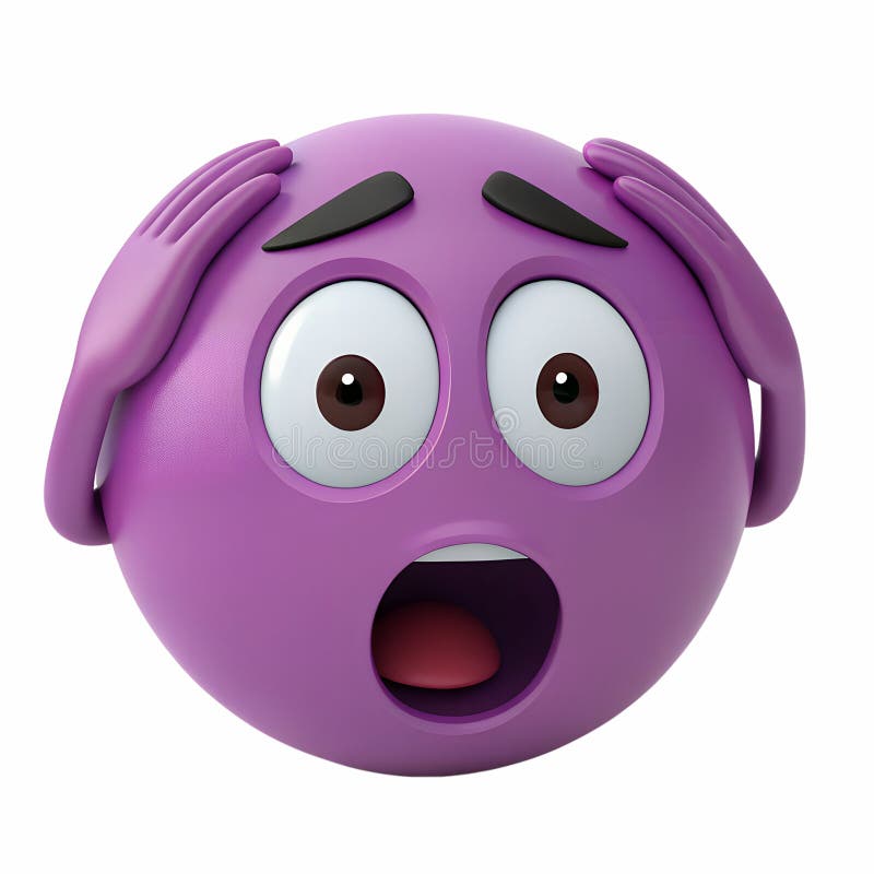 3D icon, Shocked Emoticon stock photo. Illustration of emotion - 375682680